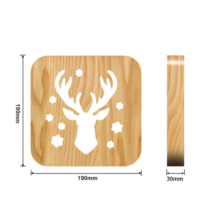 Lampe LED en forme de cerf avec prise USB • Veilleuse
