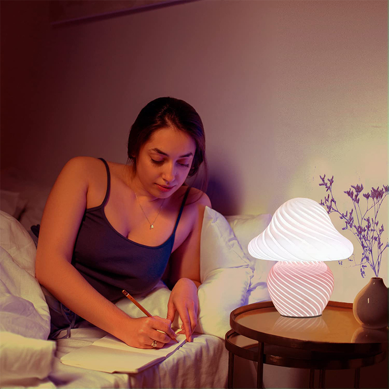 Lampe LED Veilleuse champignon en verre • Veilleuse